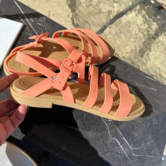 CROCS | Shoes | Crocs Tulum Comfort Grapefruittan Flat Sandals Summer ...